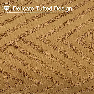 PHF Tufted Jacquard Comforter Sets Queen-3 Pieces Bed in A Bag Boho Comforter Set for Fall and Winter-Comfy Warm Textured Chenille Bedding Set Include Comforter and Pillow Shams, Light Caramel