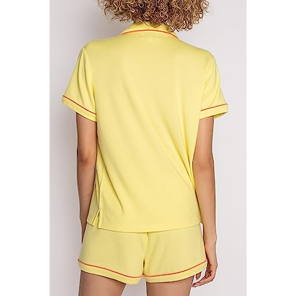 PJ SalvageThe Summer I Turned Pretty Lounge Short-sleeve Button Down Shirt and Bottom Shorts Pajama SetYellowSmall