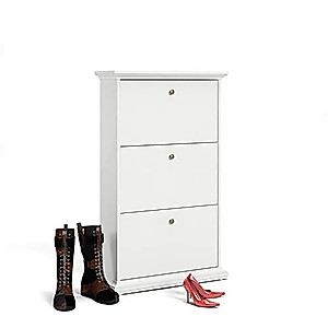 Tvilum Sonoma 3 Drawer Shoe Cabinet, White