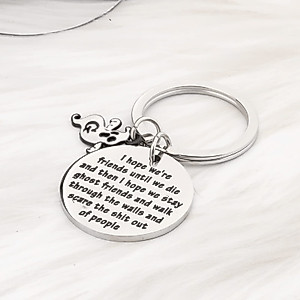 SEIRAA Ghost Friends Keychain Best Friend Gift Ghost Jewelry Soul Sister Gift Friendship Keychain Gag Birthday Gift For Her (Ghost Friends Keychain)
