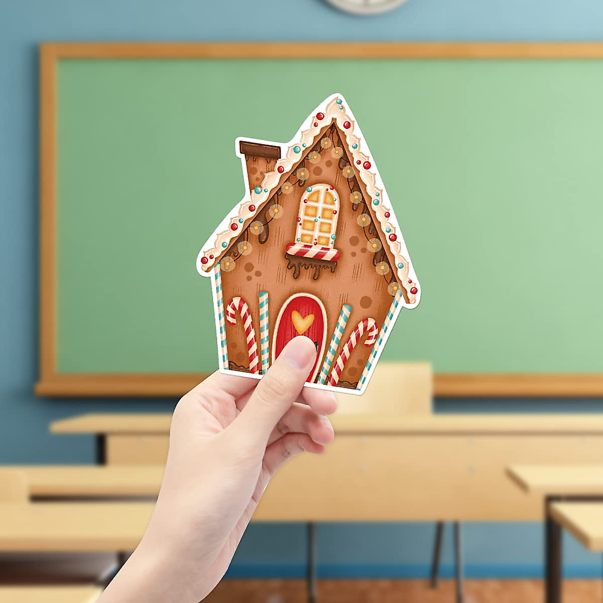 ceiba tree 36Pcs Christmas Gingerbread House Cards Festive Winter Holiday Greeting Cards with Envelopes and Stickers Die Cut