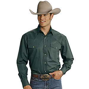 ROPER Mens Poplin Shirt LS Shirt Lg Grn