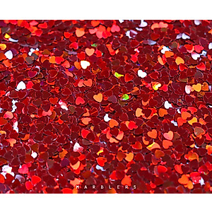 MARBLERS Cosmetic Grade Chunky Shape Glitter [Heart] 0.18oz (5g) | Flake | Non-Toxic | Vegan | Cruelty-Free | Eyeshadow, Nail Polish, Nail Art | Festival, Rave & Party Makeup | Body & Face