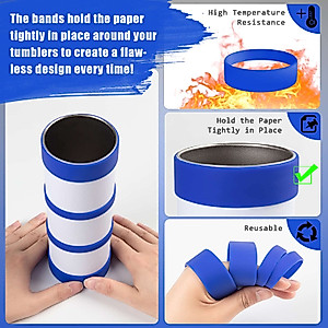 Silicone Bands for Sublimation Tumbler - 8Pcs 2 Sizes, 2 Pcs Heat Gloves for Sublimation, 1 Piece Heat Tape for Sublimation, Sublimation Accessories and Supplies