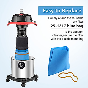 19-3100 Shop Vac Bags Compatible with Stanley 5 to 6 Gallon wet dry vacuum, 6 Pack Disposable Filter Bags and 3 Pack Reusable Filter Bags and 2 Bands