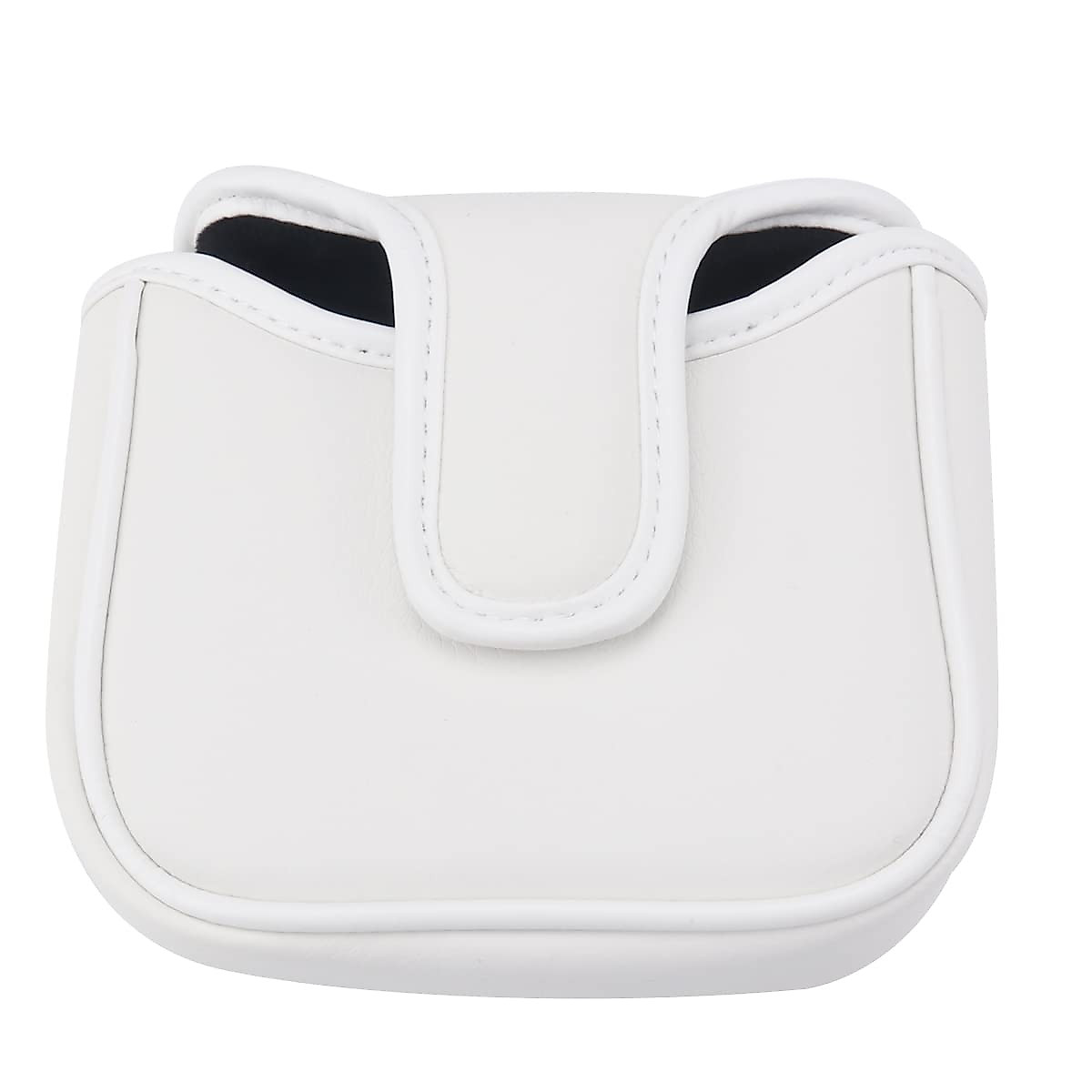HISTAR Magnetic Closure Golf Square Mallet Shaped Putter Cover (White, Faux Leather) for Scotty Cameron, Universal Fit