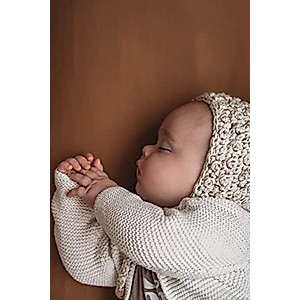 Pobibaby - Single Solid Premium Fitted Baby Crib Sheets for Standard Crib Mattress - Ultra-Soft Cotton Blend, Safe and Snug, and Stylish Solid Crib Sheet (Caramel Brown)