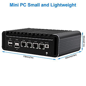 6 Ports Firewall Micro Appliance, Mini PC Intel Quad Celeron N5105, Inter i226-V LAN, DDR4 RAM, AES-NI, Router PC, VPN, NO RAM NO SSD