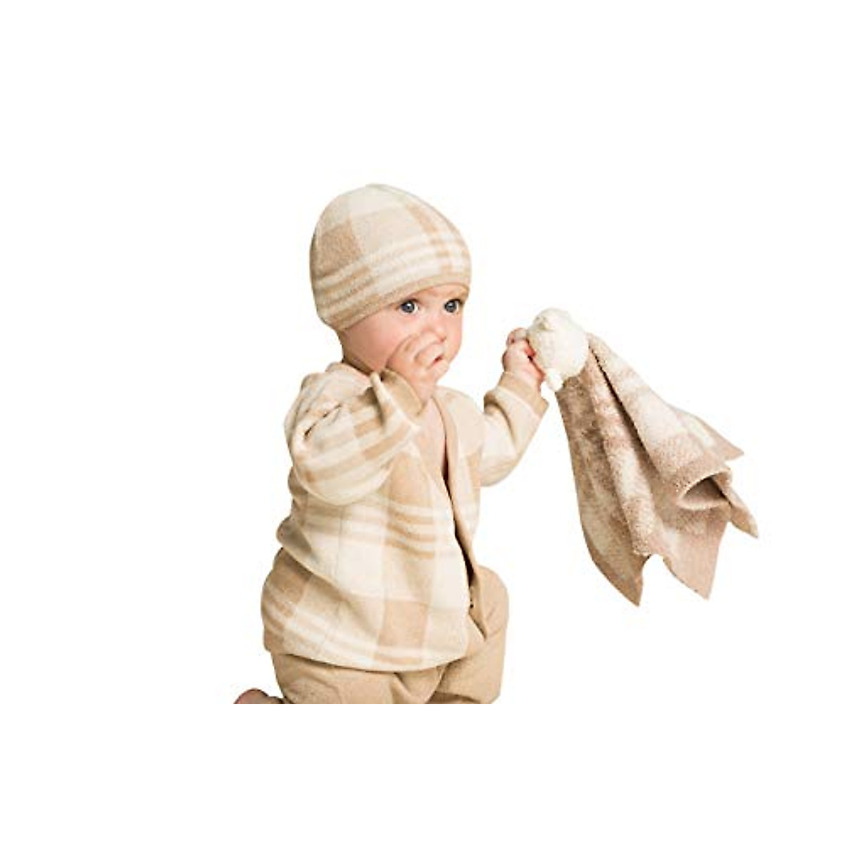 Barefoot Dreams CozyChic Ultra Lite Plaid Baby Bundle, 4 Pcs, Cream, 6-12m