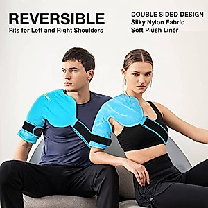 DUKUSEEK Ice Pack for Shoulder Rotator Cuff, Reusable Shoulder Ice Pack with Hot Cold Therapy for Injuries, XL, Flexible, Long Lasting Gel Ice Wrap for Pain Relief, Brusitis, Recovery After Surgery