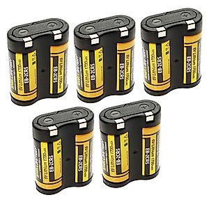 (5-Pack) 2CR5 6V 1700mAh (Highest Capacity on The Market) Photo Lithium Battery Replaces 2CR5, 2CR5M, 2CR5R, 5032GC, 5032LC, AFL-240R, DL245, DL2CR5, DL345, DL345A, EL2CR5, EL2CR5BP, EOS 1V, KL2CR5