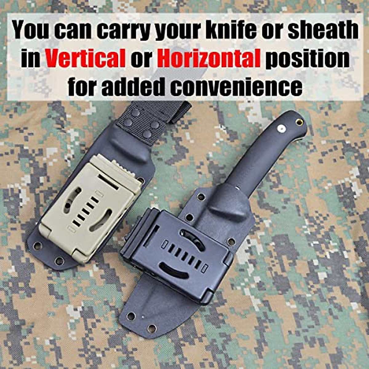 YCYU 2-Pack Knife Belt Clip Outdoor Loops Gun Blade Sheath Tool Lock with Mounting Hardware, Mag Pouches Sheath Holster, Universal Utility EDC Belt Clip Camping DIY Clip Gun Holsters(Black)