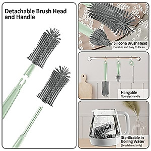 Hineriaeo Baby Bottle Drying Rack Kit, 7 in 1 Cleaner Set with Drying Rack,Silicone Bottle Brush,Straw Brush,Nipple Brush,Soap Dispenser,Spoon,Storage Box, Portable Baby Essentials for Home & Travel