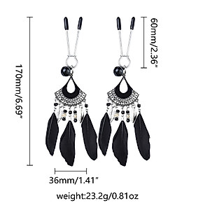 alievoke Nipple Clamps Bells Sexual Pleasure Nipple Clamps for Men Women Nipple Clips Adjustable Non Piercing Nipple Rings with Dance Jewelry (A)