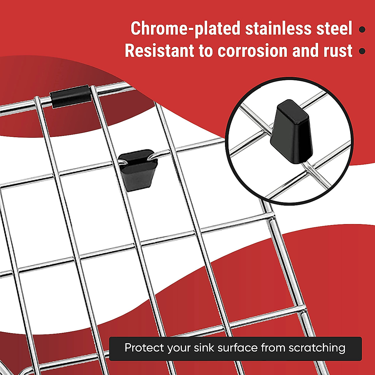 27-1/2" x 13-1/2" x 1-1/4" Sink Protectors for Kitchen Sink - Sink Bottom Grid - Stainless Steel Sink Protector - Sink Grate for Bottom of Kitchen Sink - Kitchen Sink Rack