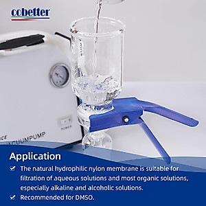 COBETTER 100 Pieces/Pack Nylon Disc Membrane Filters 47mm Diameter 0.45µm Pore Size pH 3-14