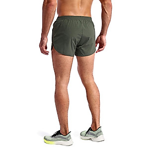 Pudolla Men’s Running Shorts 3 Inch Quick Dry Gym Athletic Workout Shorts for Men with Zipper Pockets(Black Green Large)