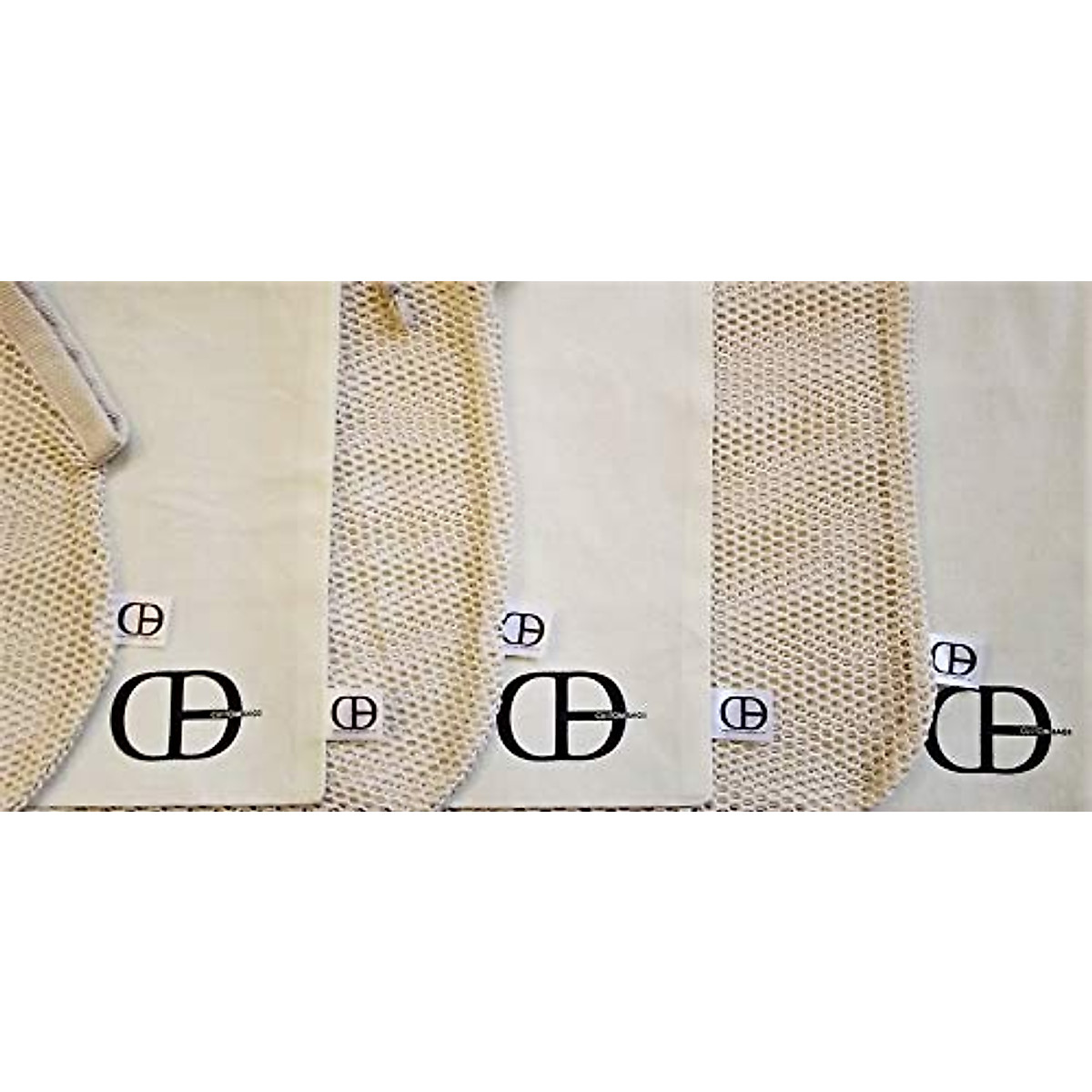 6 piece Set of Reusable Eco-Friendly 100% Cotton Muslin and Mesh Produce bags includes M, L, XL sizes