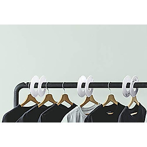 20 Pack Clothing Rack Size Dividers Wardrobe Round Hangers Dividers with 1 Piece Marker Pen (20pcs, Blank)