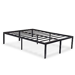 Olee Sleep 13 inch Galaxy Hybrid Gel Infused Memory Foam and Pocket Spring Mattress (King) & 18"; Heavy Duty King Steel Slat, No Box Spring Needed, Black