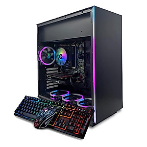 Odyssey Black Widow Custom Gaming PC, RGB LED Fans, Intel Core i5 2.7GHz, 16GB RAM, 512GB SSD, Nvidia Geforce GTX 1050 Ti, Wi-Fi, Windows 10 Pro x64