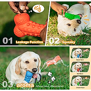 GNKIKO Dog Toys for Aggressive Chewers, Indestructible Dog Chew Toys for Large Medium Breed Dog, Interactive Dog Bone Toys, Durable Dog Chew Toys with Natural Rubber