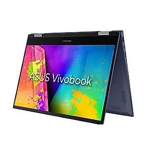 ASUS VivoBook 14 inch 2-in-1 Laptop, HD Touchscreen, Intel Celeron N4500, 4GB RAM, 64GB eMMC + 512GB SSD, NumberPad, Windows 11, 1-Year Microsoft 365 Personal, Quiet Blue with Accessories