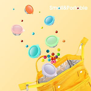 9x2.5 oz Salad Dressing Container To Go, Fits in Bento Box for Lunch, 18/8 Stainless Steel Condiment Containers with Lids, Easy Open, Leakproof Reusable Small Dipping Sauce Cups(Colorful)