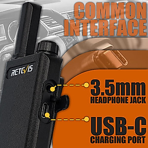 Retevis RT22P,New Version of RT22(2.0),Portable FRS Two-Way Radios,Walkie Talkies for Adults Rechargeable,1620mAh Battery,USB-C,VOX,Radio Walkie Talkie Business School Restaurant Retail(10 Pack)