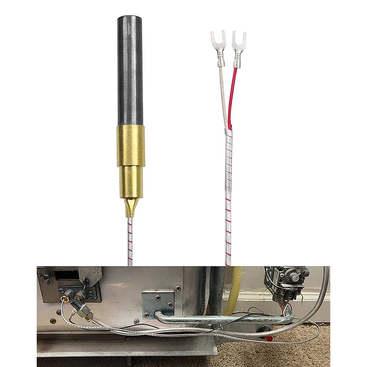 OCHIKI 5 Pcs 36" Thermopile Generator 750mv Fit for Fire Gas Stoves Heat Glo Gas Stoves Oven Water Heater Frying Furnace Gas Fireplace Thermopile Replacement, Aluminum