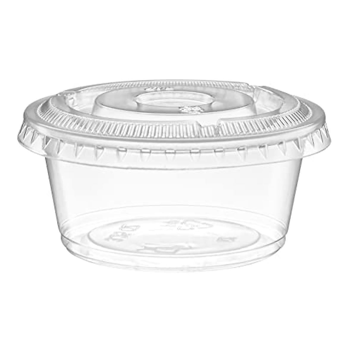 (3.25 oz - 100 Sets) Clear Diposable Plastic Portion Cups With Lids, Small Mini Containers For Portion Controll, Jello Shots, Meal Prep, Sauce Cups, Slime, Condiments, Medicine, Dressings,
