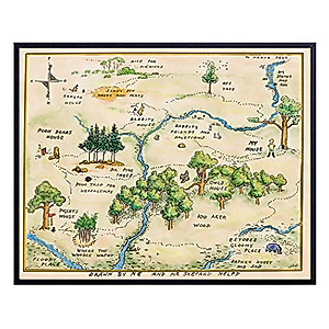 Vintage Nursery Decor - Baby Room Decor - Toddler Room Decor - Little Boys Bedroom Decor - Baby shower Decorations - Hundred Acre Wood - Kids Wall Art - Girls Room decoration