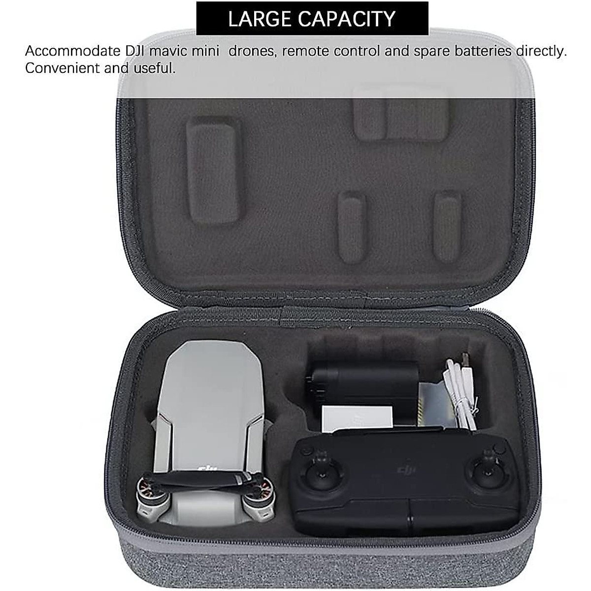 CAMRISE Original Carrying Case for DJI Mavic Mini/Mini SE Drone Accessories, Waterproof Drone Storage Bag (Grey)