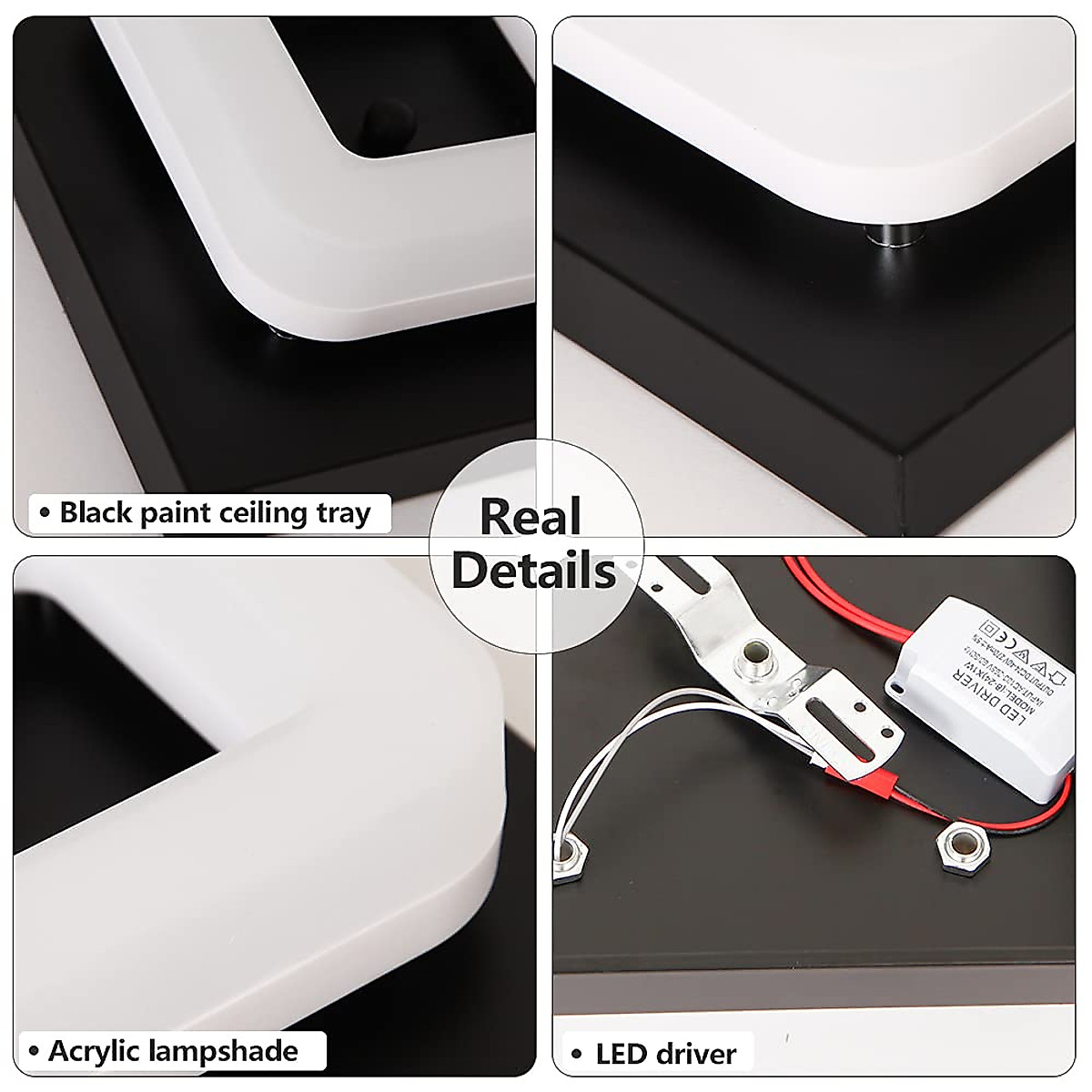 Artpad Modern Bathroom Ceiling Light Fixture Led 12W White Light Surface/Flush Mount Square Ceiling Lamp with Acrylic Lampshade for Bathroom Aisle Entrance Corridor Balcony (20cm)