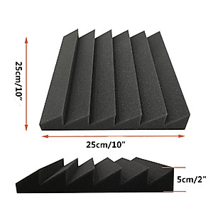 Heavyoff 12 Pack Acoustic Foam Panels Studio Soundproofing Wedges 10"x10"x2" Noise Dampening Sound Insulation for Home Ceiling, White
