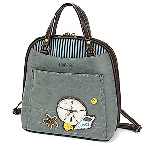 CHALA Convertible Backpack Purse - Sand Dollar - Indigo