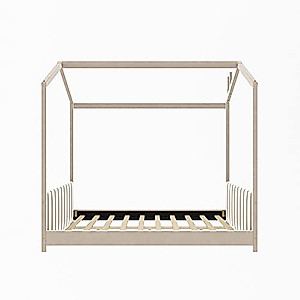 Merax Full Size Velvet House Bed Wood Bed