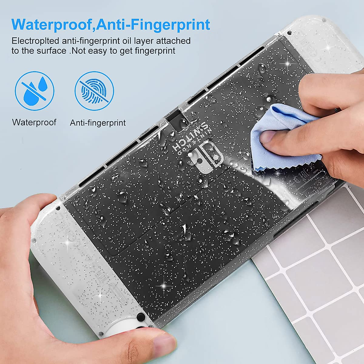 Moxiaomo Protective Case for Nintendo Switch OLED 2021,TPU Cover with Shock-Absorption and Anti-Scratch Protective Case-Glitter