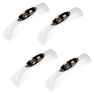 RODAILYCAY Skull 4 Packs Kitchen Drawer Pulls, Crystal Glass Cabinet Handles Pulls, Cupboard Door Knobs, Kitchen Hardware Pulls for Dresser Drawers