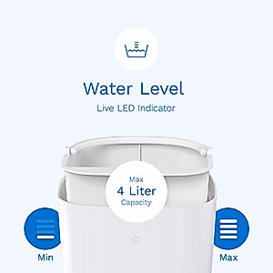 hOmeLabs Cool Mist Ultrasonic Mini Humidifier for Tabletop - 4 Liter Capacity with 40 Hour Run Time - Great for Bedroom, Baby Nursery, Plants and More