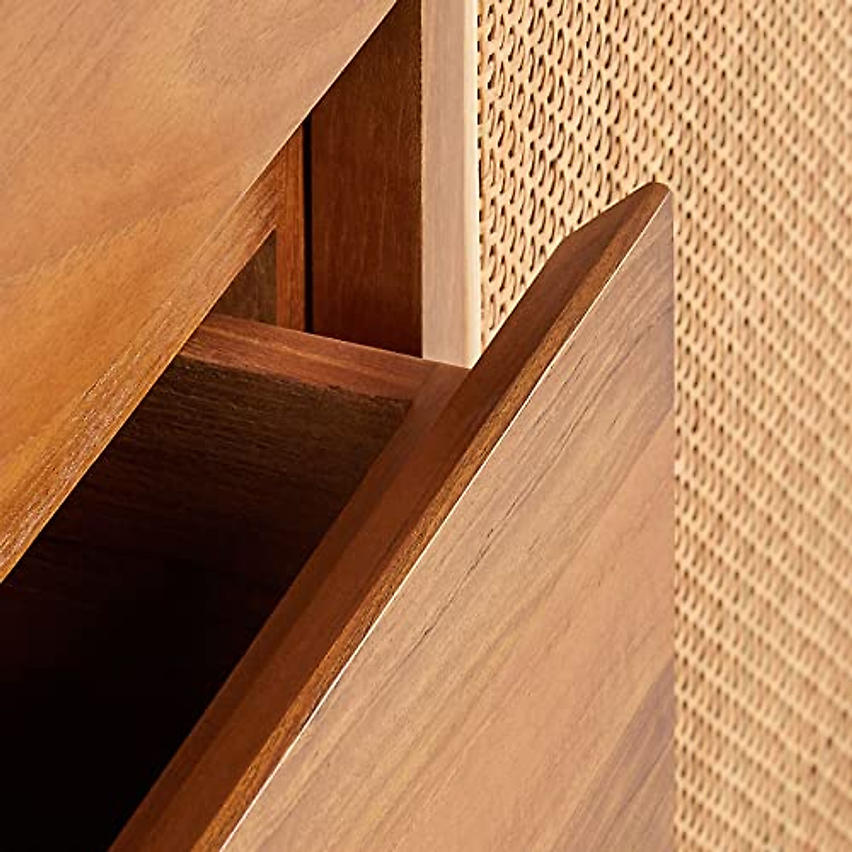 Signature Hardware 953674-48-RUMB-8 Simien 48" Single Vanity Set with Teak Cabinet, Vanity Top and Rectangular Undermount Sink - 8" Faucet Holes