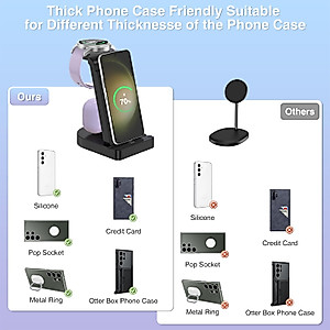 Charging Station for Samsung Multiple Devices,Cabepow 3 in 1 Fast Charger Station, Wireless Charger for Samsung Galaxy Watch 5/4/3, Galaxy S23/S22/S21/S20/S10/Note20/Note10/Z Flip 4/Z Fold 4