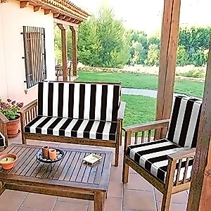 TWLEAR Outdoor Cushion Covers, Patio Cushion Covers for Outdoor Furniture, Water Resistant Porch Bench Swing Loveseat Cushion Replacement, 45" x 18" x 3", 1 Pack, Cabana Black (Covers ONLY)