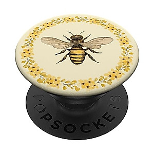 Cute Yellow Bee Bumblebee Honey Aesthetic Flower Beekeeper PopSockets Standard PopGrip