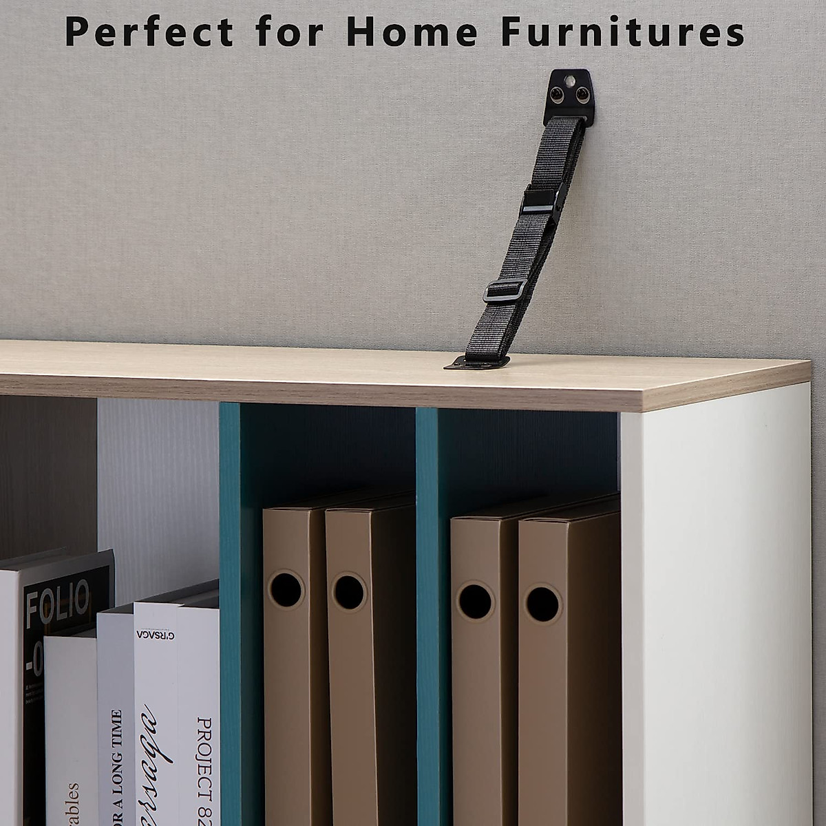 WALI Anti-Tip Straps, Heavy Duty Safety Protection Fit Most Flat Screen TVs and Furniture (TAS001), 2 Pack, Black