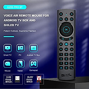 Bluetooth Voice Remote Control,USB Wireless Voice Control Sensing Backlit Air Remote Mouse with IR Learning for Nvidia Shield,PC,Projector,Smart TV,Android TV Box(G20S Pro Plus)