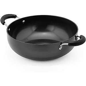 Satre Online And Marketing Hindalco Aluminium Kadai Size No-13 No.,Aluminium Kadai,3 mm, Aluminium Kadai, Kadhai Pan, Frying Pan, Black