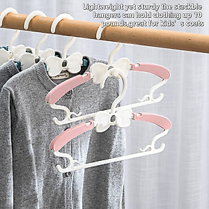 WJWSKI Baby Hangers for Closet - 20 Pack Baby Clothes Hangers,Adjustable Baby & Kids Hangers for Nursery,Cascading Plastic Childrens Hangers & Infant Hangers for Closet- Space Saving