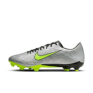 Nike Zoom Vapor 15 Academy XXV FG/MG FB8399 Mens Football Boots (UK 10 US 11 EU 45, Metallic Silver Volt Black 060)