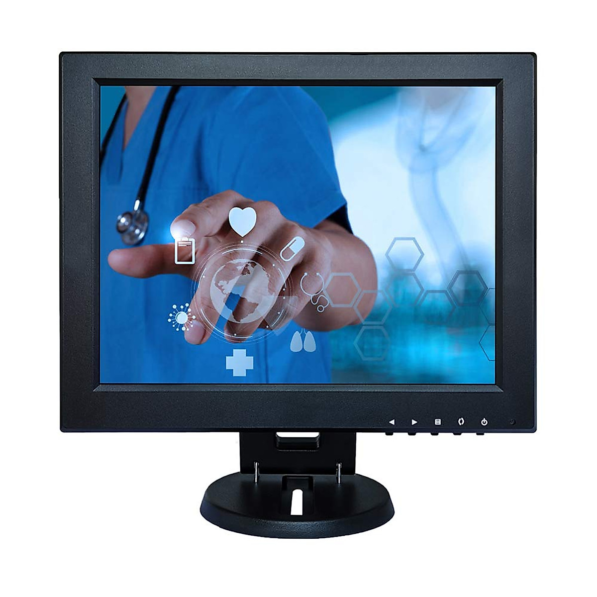 iChawk 12.1" inch PC Monitor 1024x768 4:3 Positive Screen USB VGA Plastic Outer Housing Portable Four-Wire Resistive Touch LCD Screen Monitor for PC Display, Industrial Medical Equipment W121PT-272R